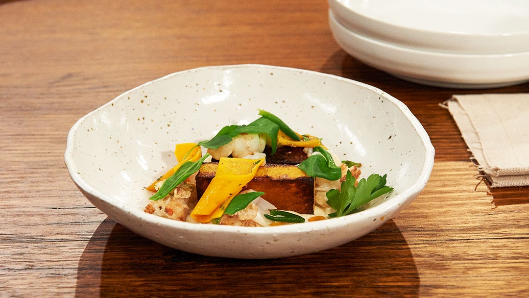 Butter Poached Bug with Pumpkin Salad - Network Ten